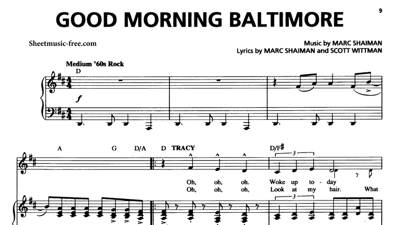 Good Morning Baltimore Sheet Music (Hairspray) - Studocu