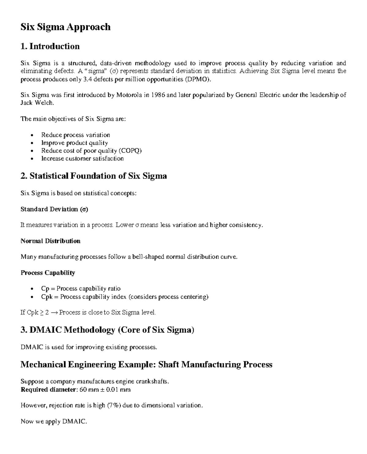 Six Sigma Approach: Notes on Pumps and Turbines (ENG 101) - Studocu