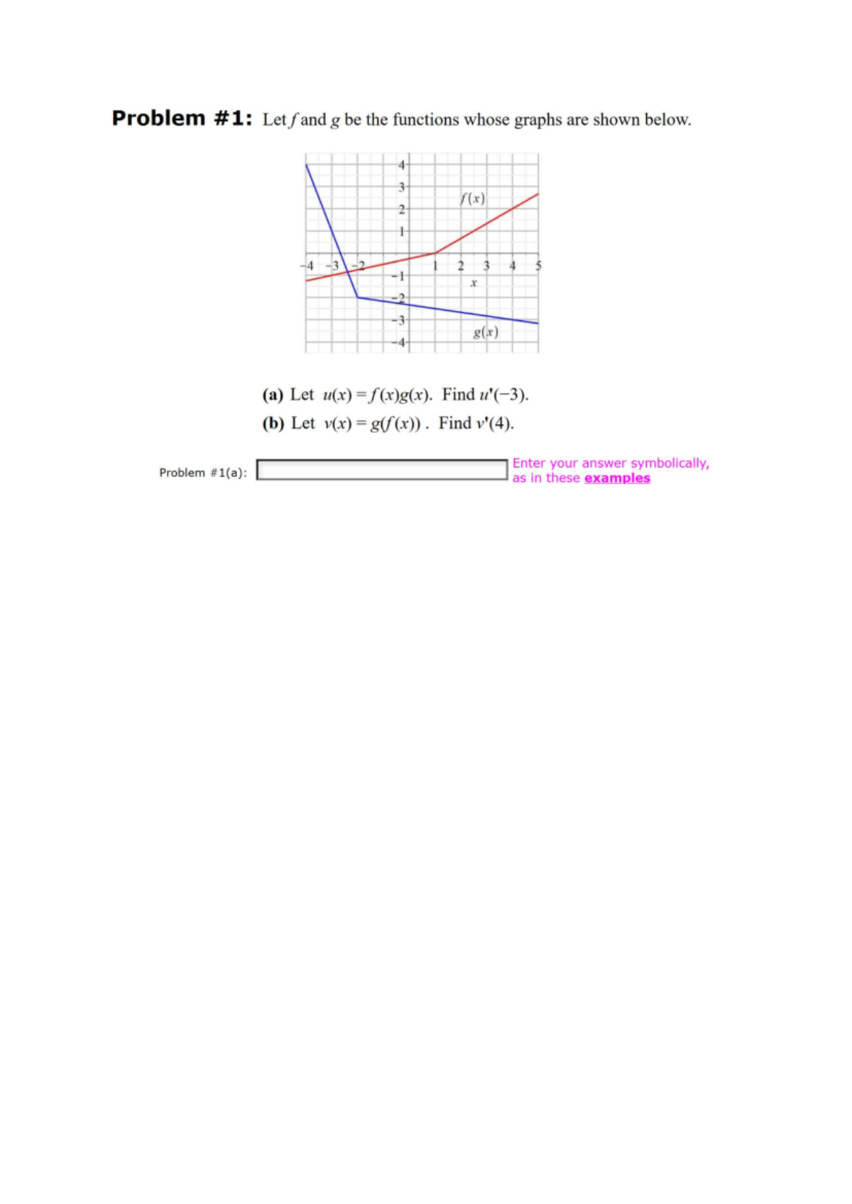 Calculus Problem: Finding u(x) and v(x) for Functions f and g - Studocu