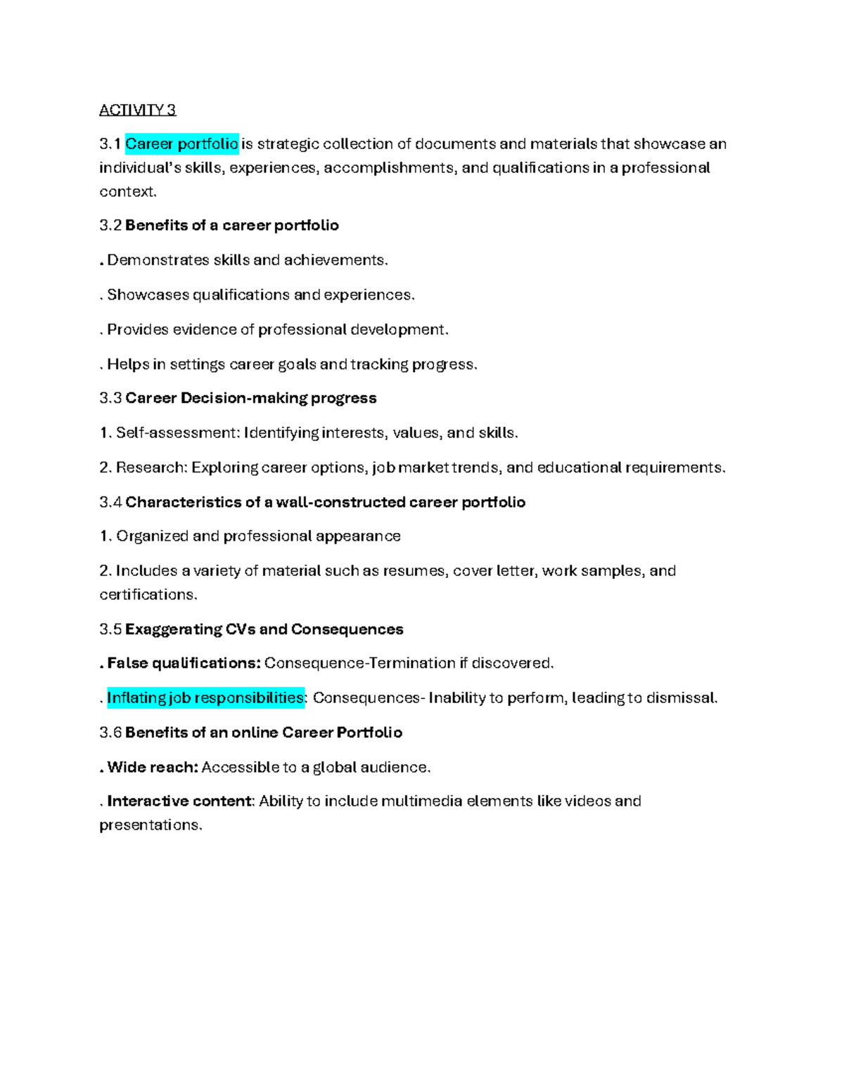 Activity 3 - Career Portfolio: Building Skills & Professional Growth ...