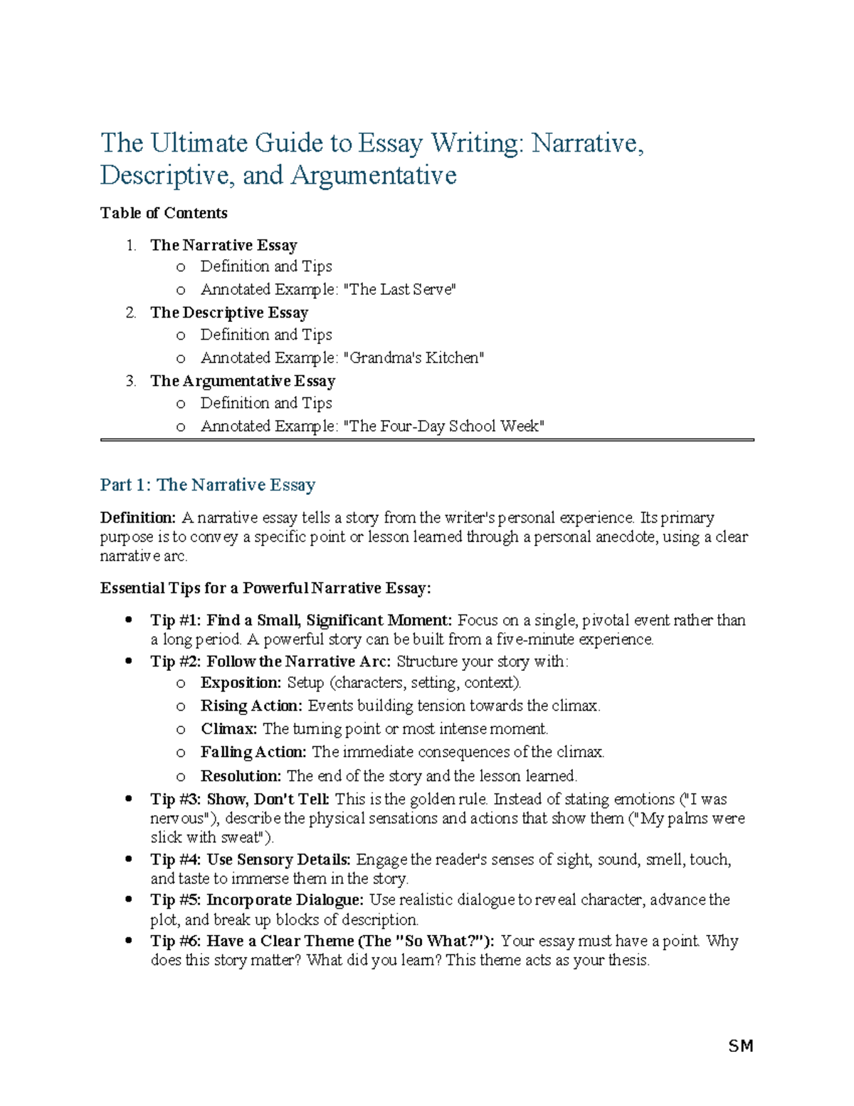 Essay Writing Mastery: Narrative, Descriptive & Argumentative Guide ...