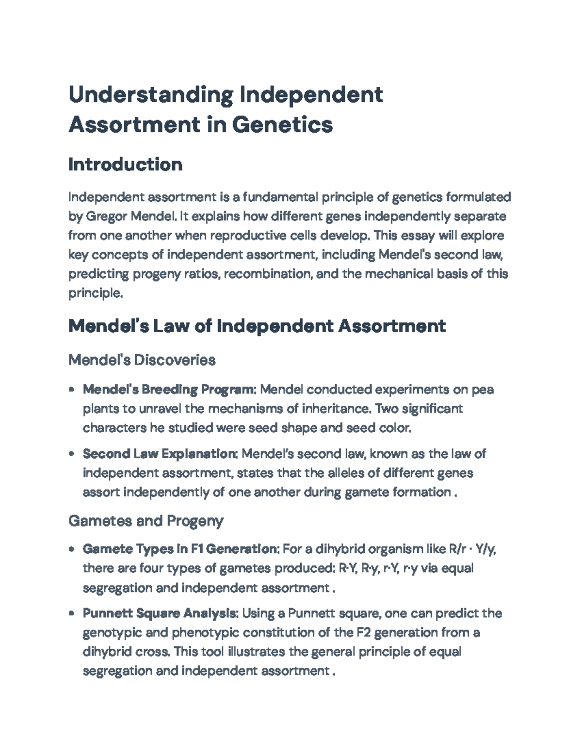 Genetics 101: Understanding Independent Assortment and Mendel's Laws ...