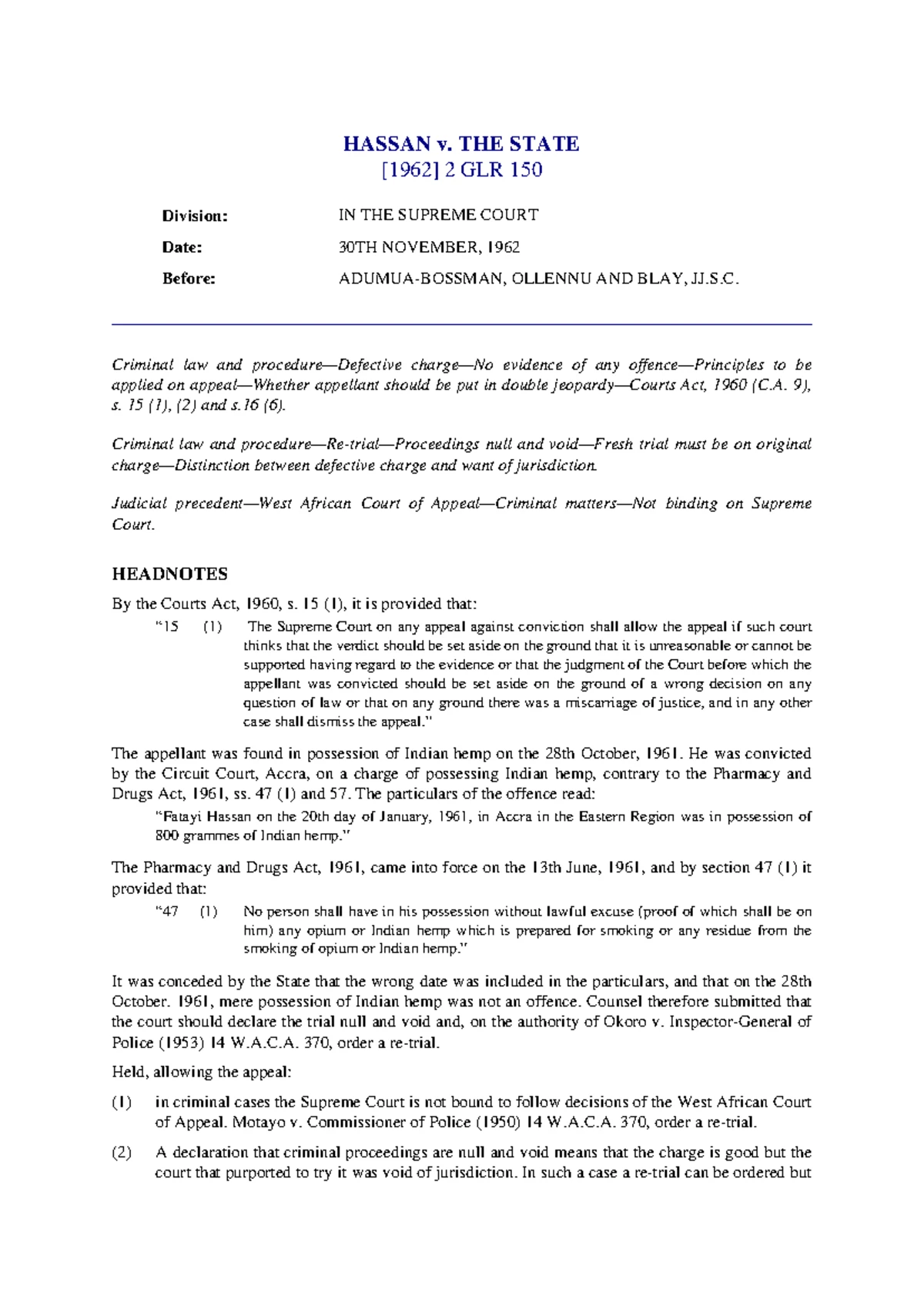 Act 30 Criminal Procedure Code 1960-1 - ACTS OF GHANA FIRST REPUBLIC ...