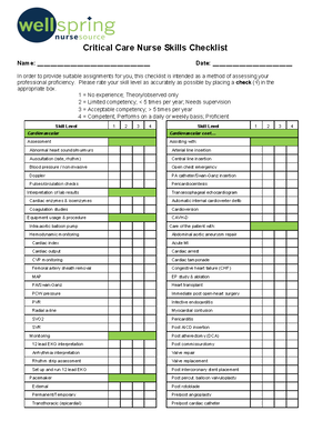 Sskin bundle checklist 2017 - SSKIN BUNDLE Date Time (24 Hour Clock ...