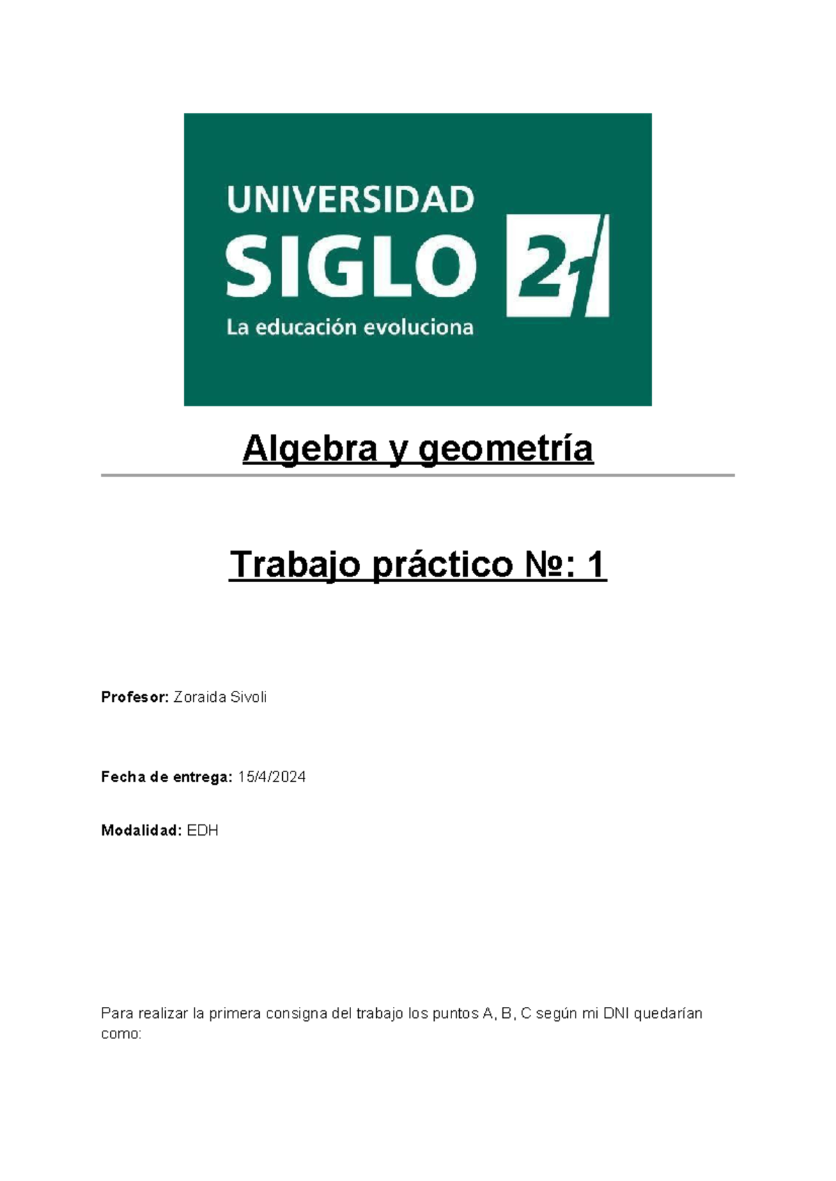 TP1 - Ejercicios de Algebra y Geometría - Studocu