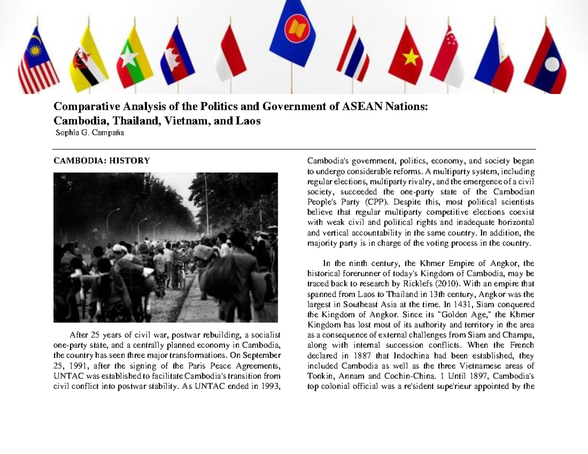 Comparative Politics and Governance in Southeast Asia: ASEAN Focus ...