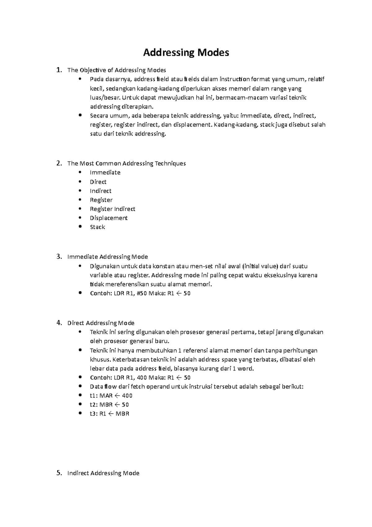 Addressing Modes - The Objective of Addressing Modes Pada dasarnya ...