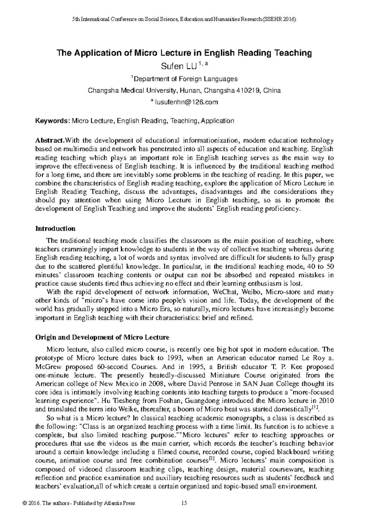 25857508 - The Application of Micro Lecture in English Reading Teaching ...