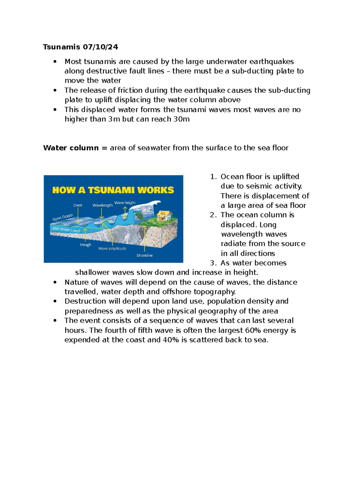 Tsunami Dynamics: Causes, Effects, and Wave Characteristics - Tsunamis ...