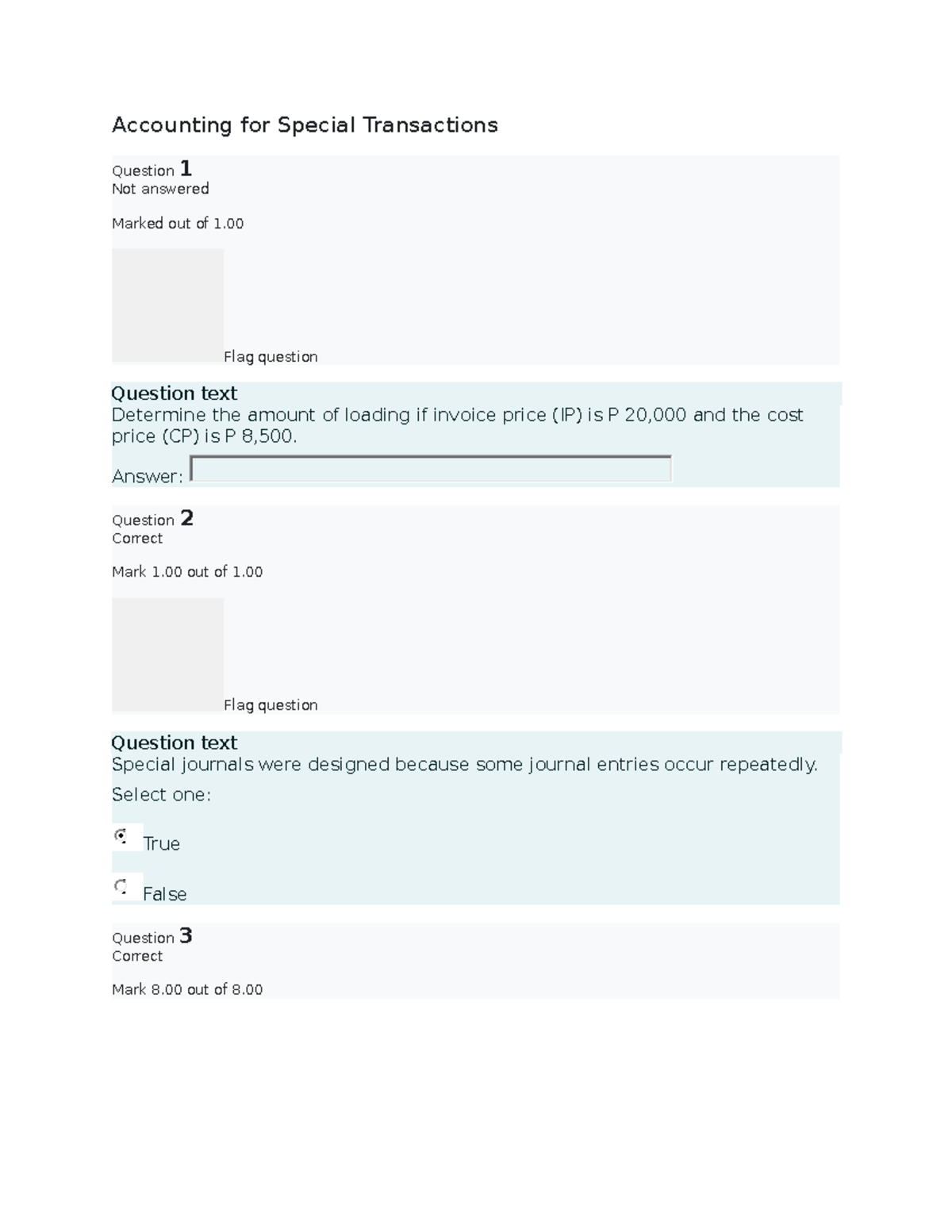 Accounting for Special Transactions: Prelim Exam Review & Insights - Studocu