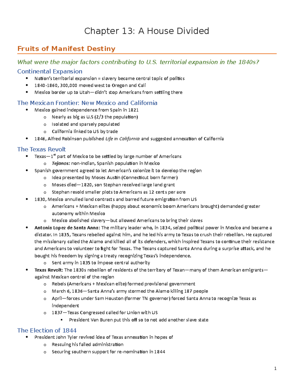 Chapter 13 - Summary Give Me Liberty!: an American History - Chapter 13 ...