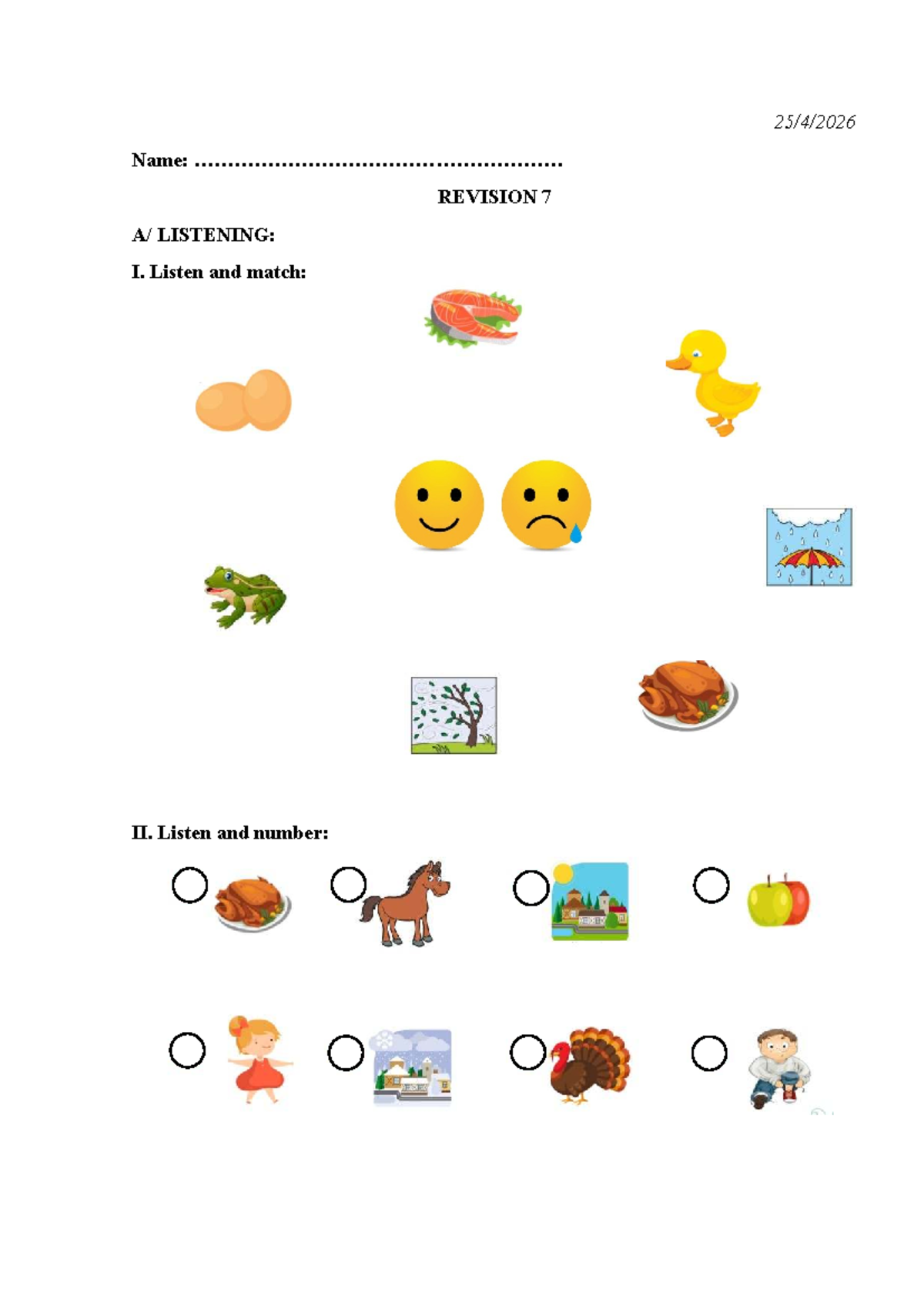 Revision 7 - Listening & Writing Exercises for English Discovery 2 ...