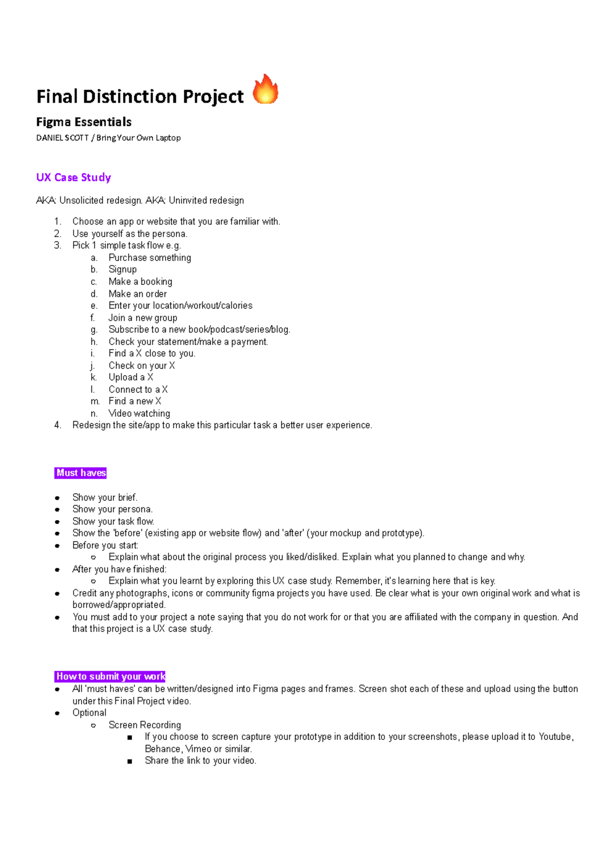 Final Project: UX Case Study on App Redesign (DANIEL SCOTT) - Studocu