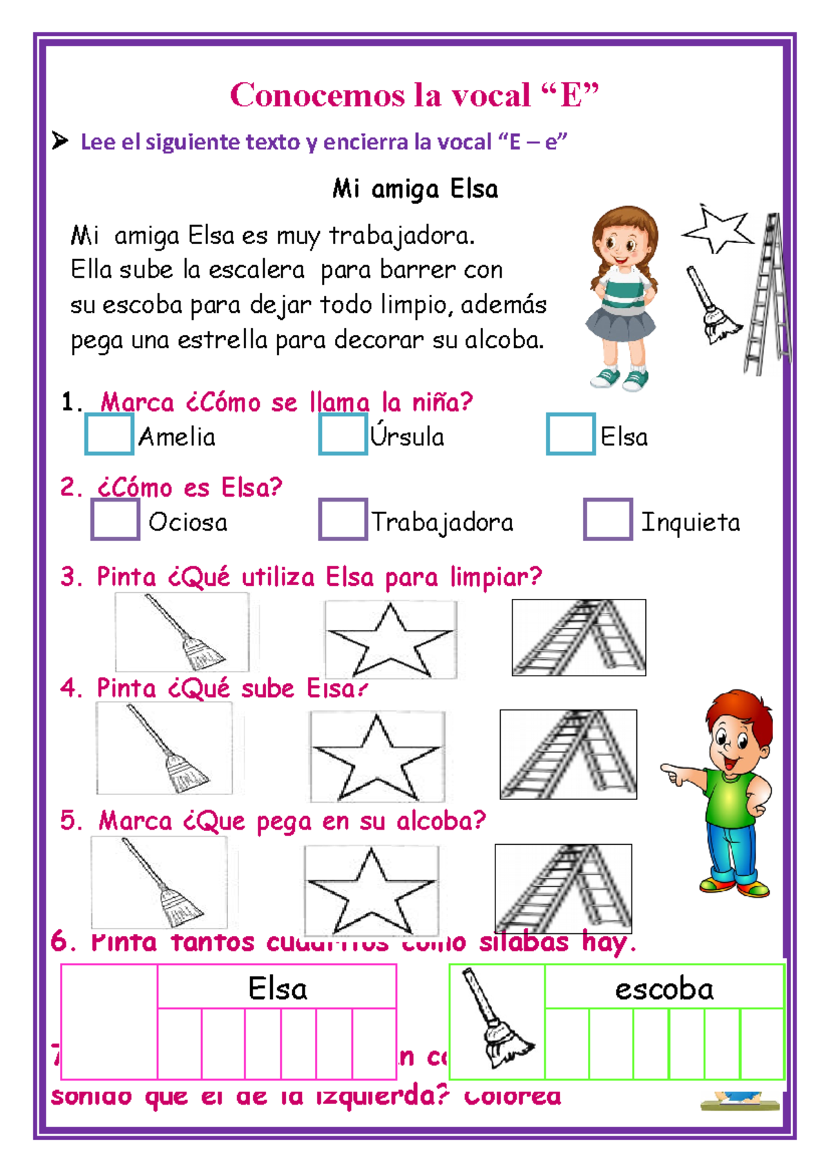 Actividad de Identificación de la Vocal "E" - Lengua 1er Grado - Studocu