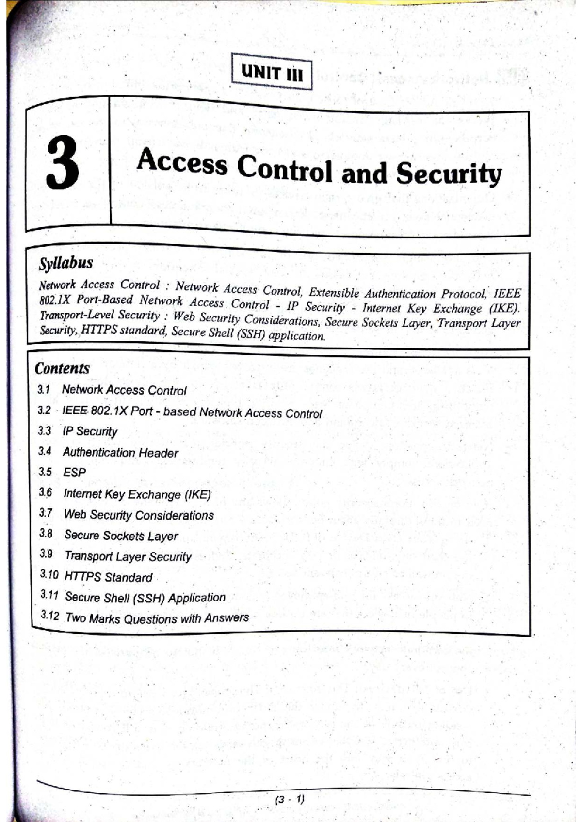 Network Security Unit 3: Access Control & Security Overview - Studocu