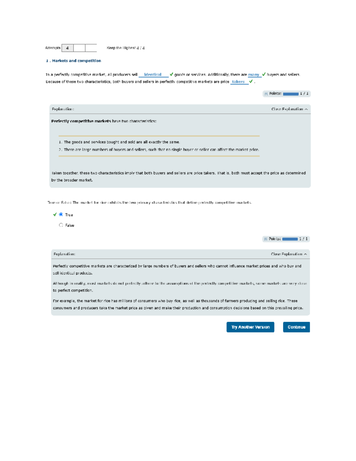 ECO 201- Module 3 Quiz - Attempts 4 Keep the Highest 1 Markets and ...