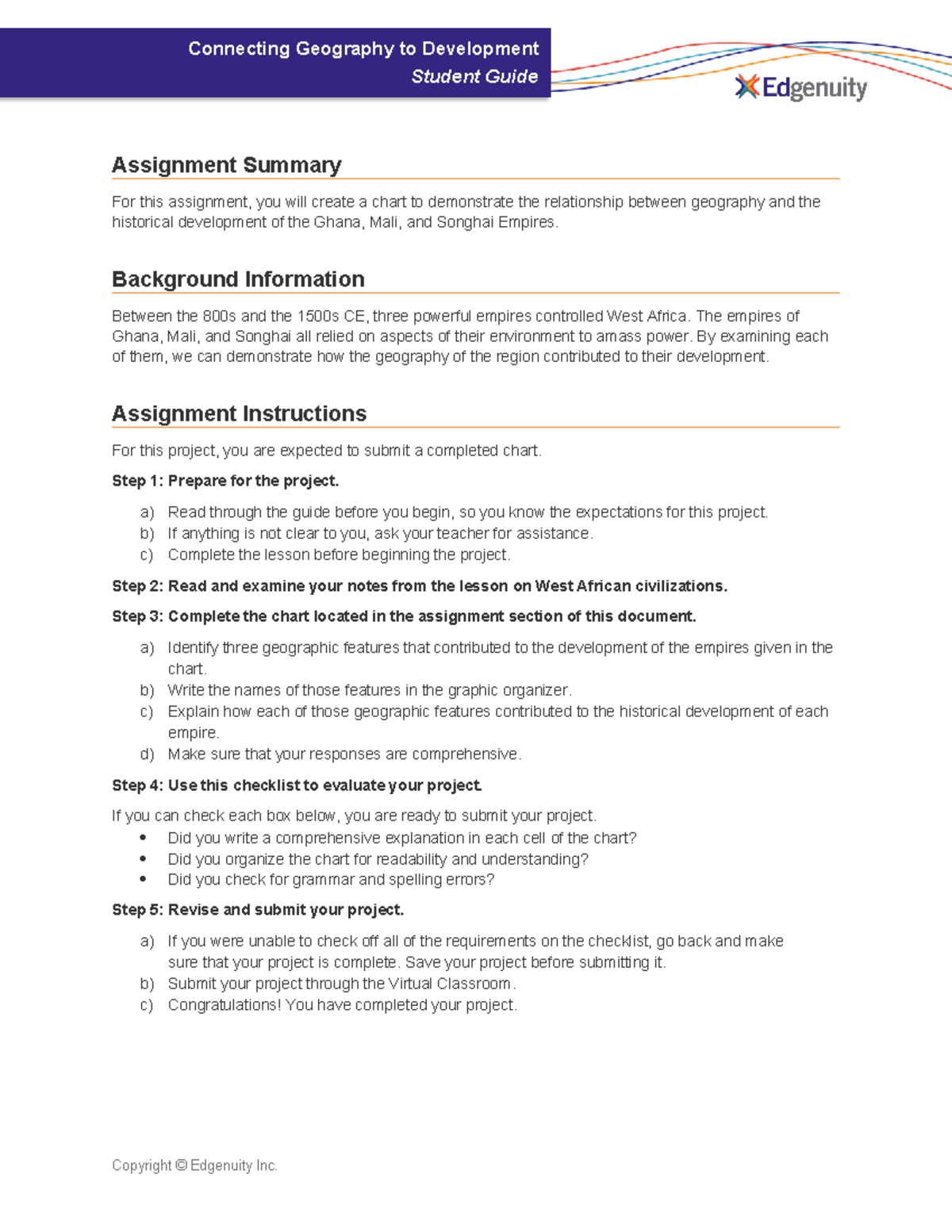 Project - West African Civilizations - Student Guide - Connecting ...