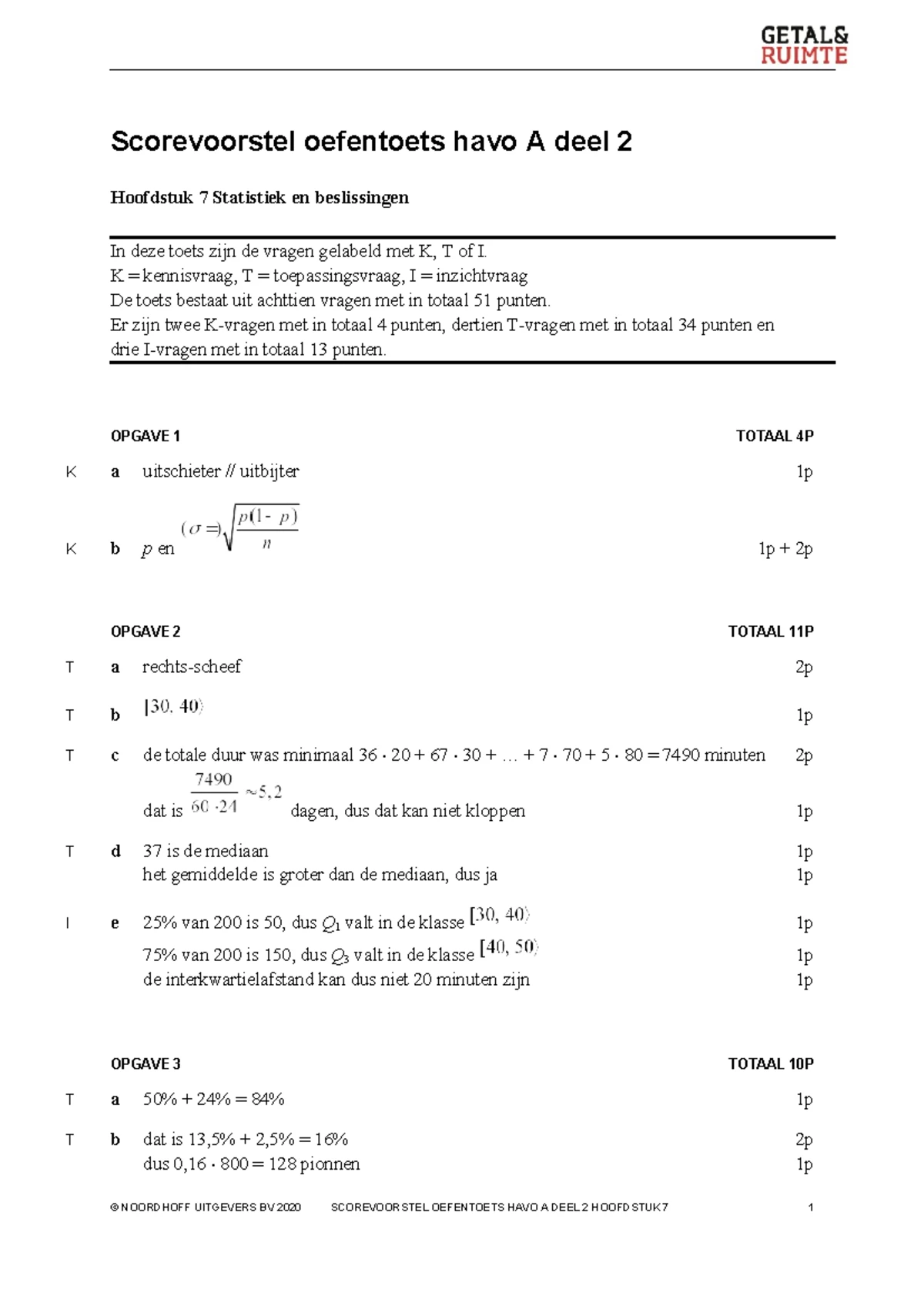 Formuleblad Wiskunde A HAVO Eindexamen 2023-2024 - Studeersnel