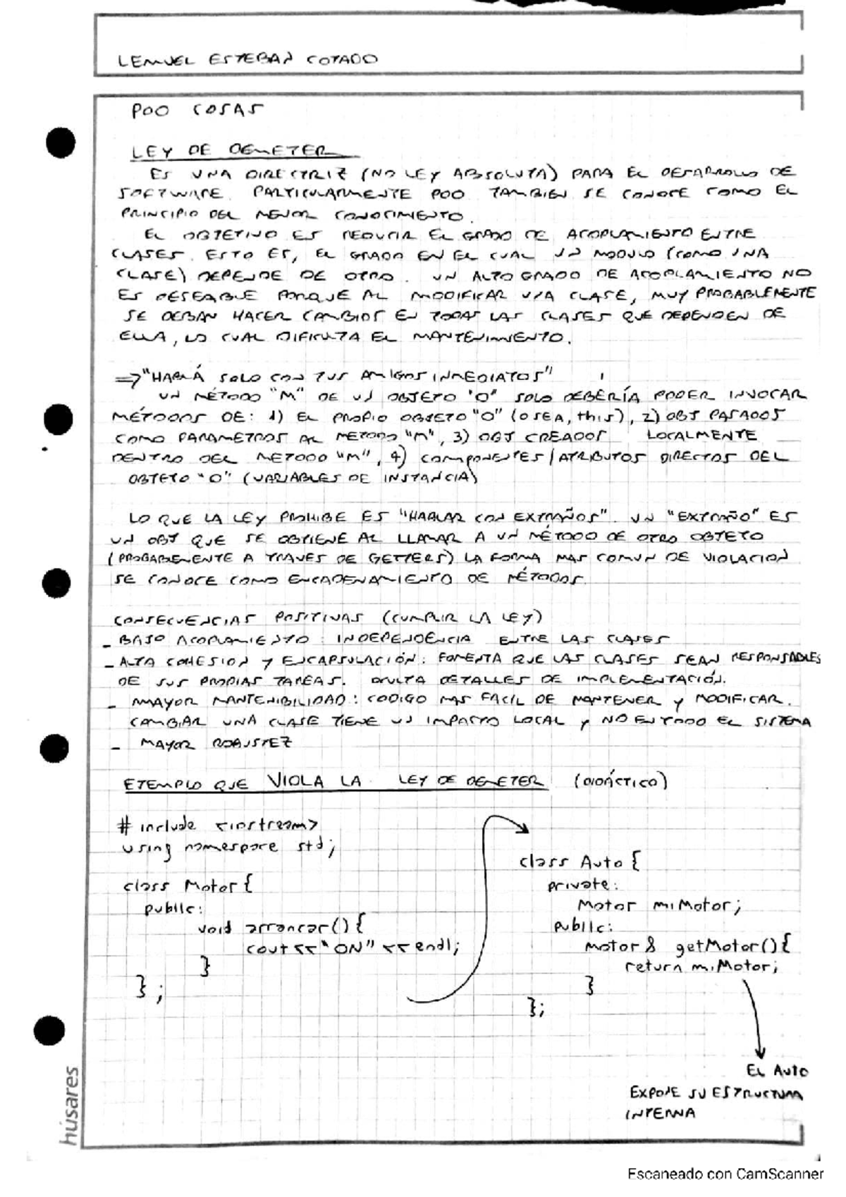 Resumen de POO: Ley de Acoplamiento y Cohesión en Software - Studocu
