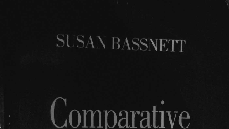 Comparative Literature A Critical Introduction (SUSAN BASSNETT ...