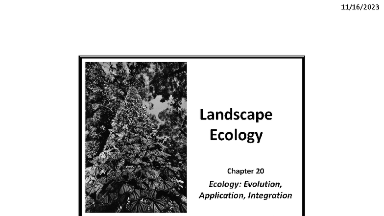 BIO 350 - Chapter 20: Exploring Landscape Ecology Concepts - Studocu