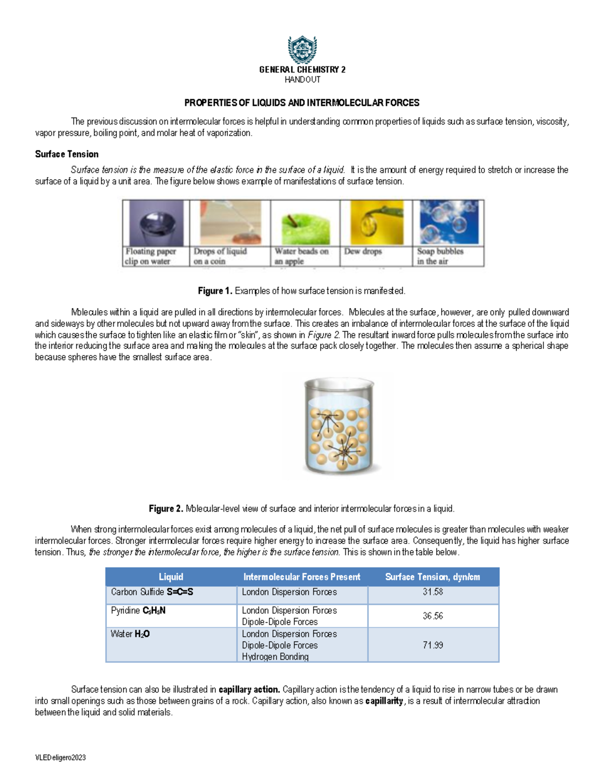 Q3 L3 Properties of Liquids and Intermolecular Forces handout - GENERAL ...