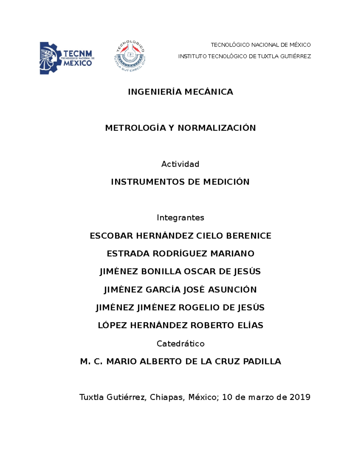 Instrumentos Básicos de Medición en Metrología - ING M 101 - Studocu