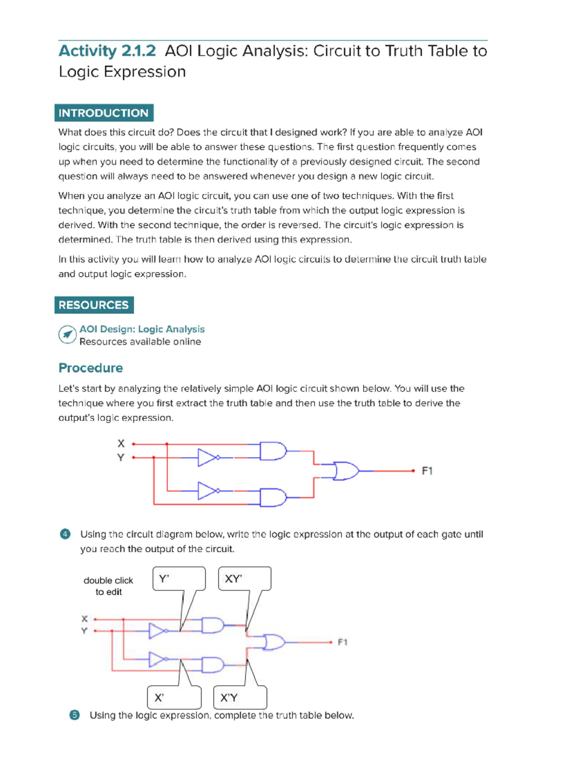 AOI Logic Analysis: Circuit to Truth Table & Logic Expression - Studocu