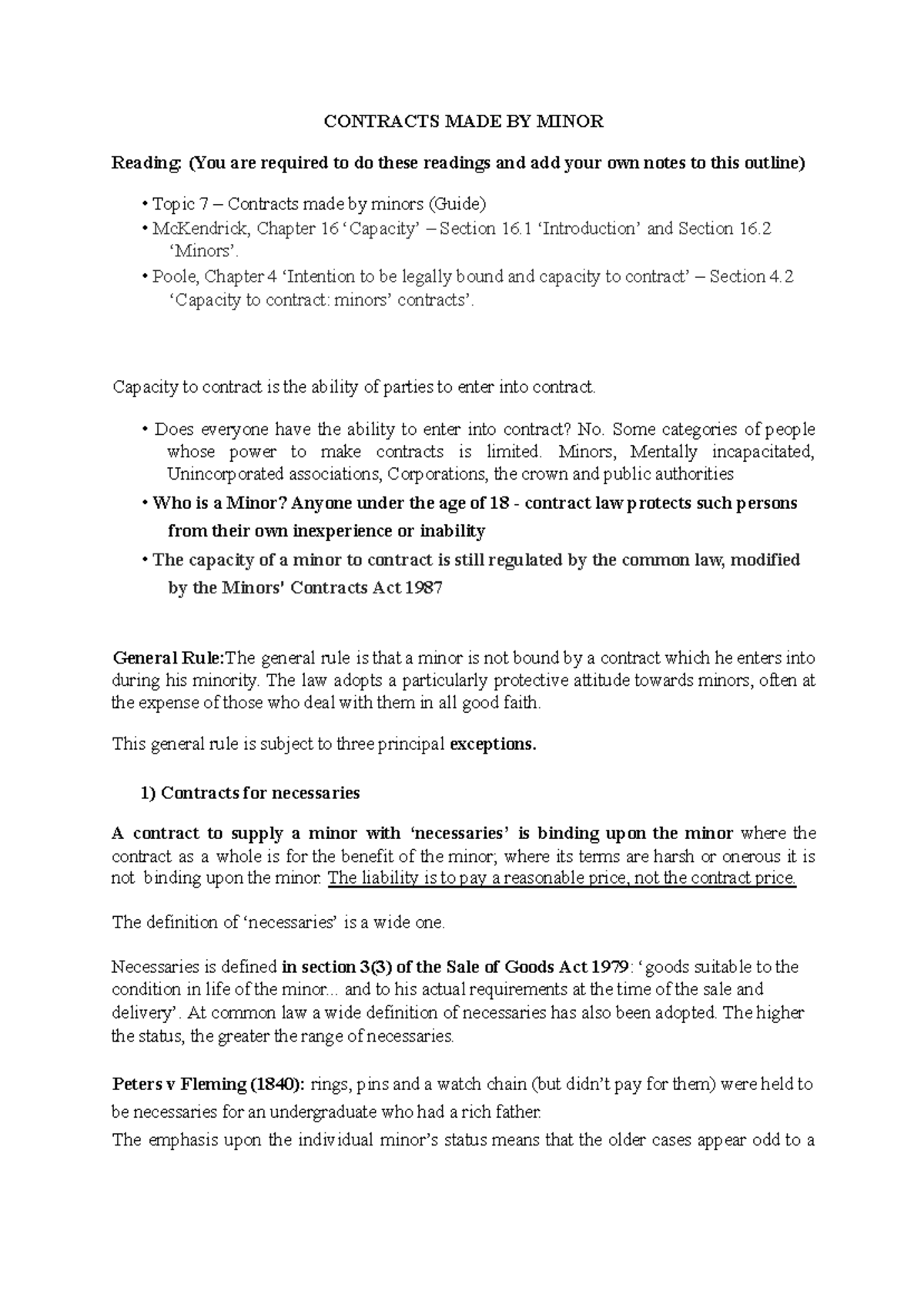 Minors and Contracts: Understanding Legal Capacity (LAW 101 - Lecture ...