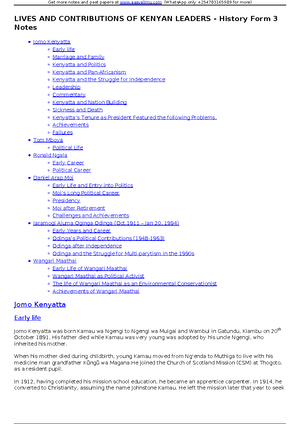 XEA 101 Economic History of Kenya Questions - Uo N - Studocu - 2/3/24 ...