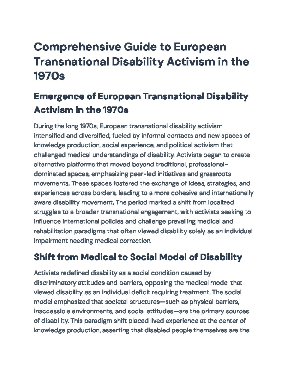 Transnational Disability Activism in Europe: Key Themes of the 1970s ...