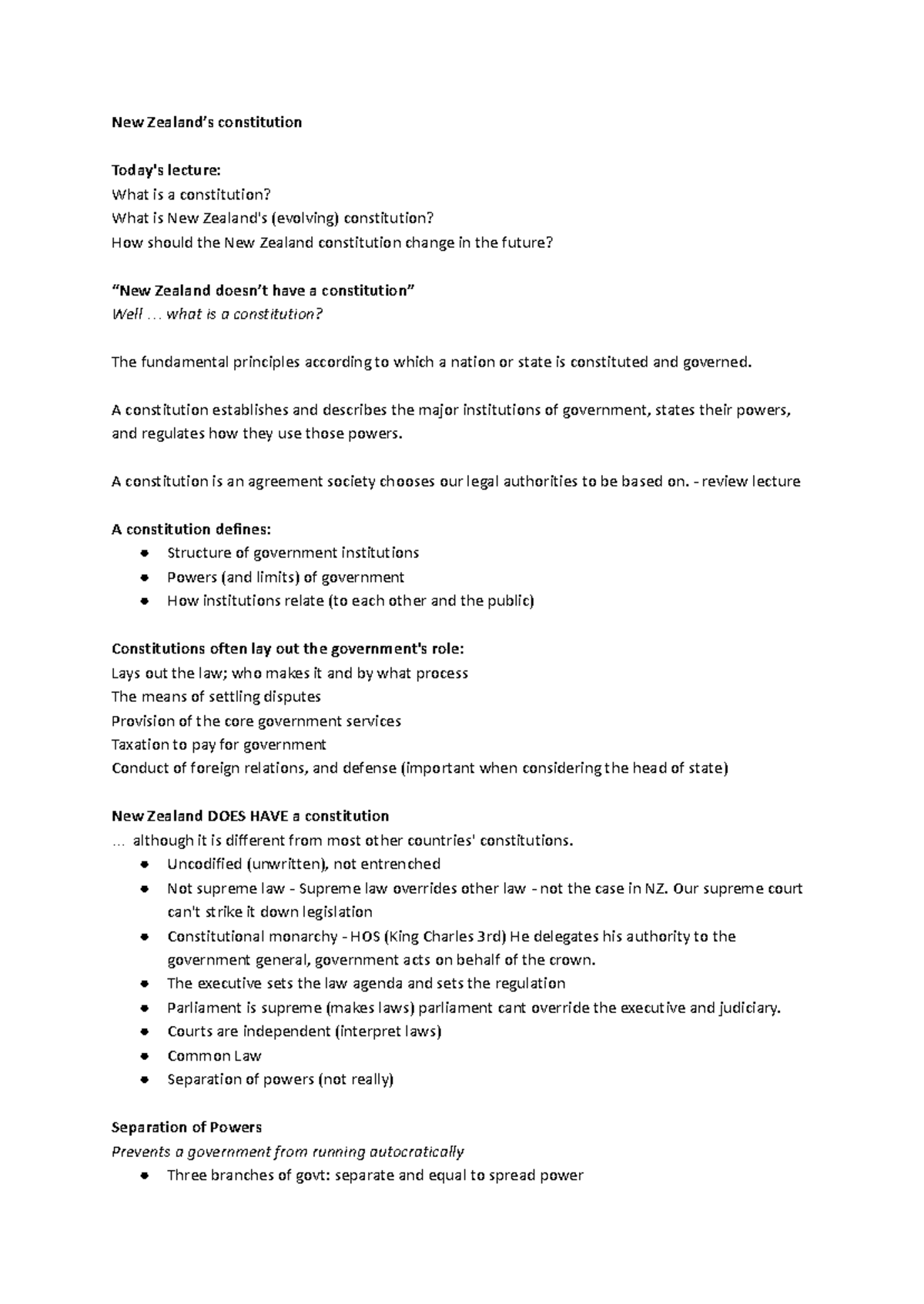POLS102 Lecture 3: Understanding New Zealand's Evolving Constitution ...