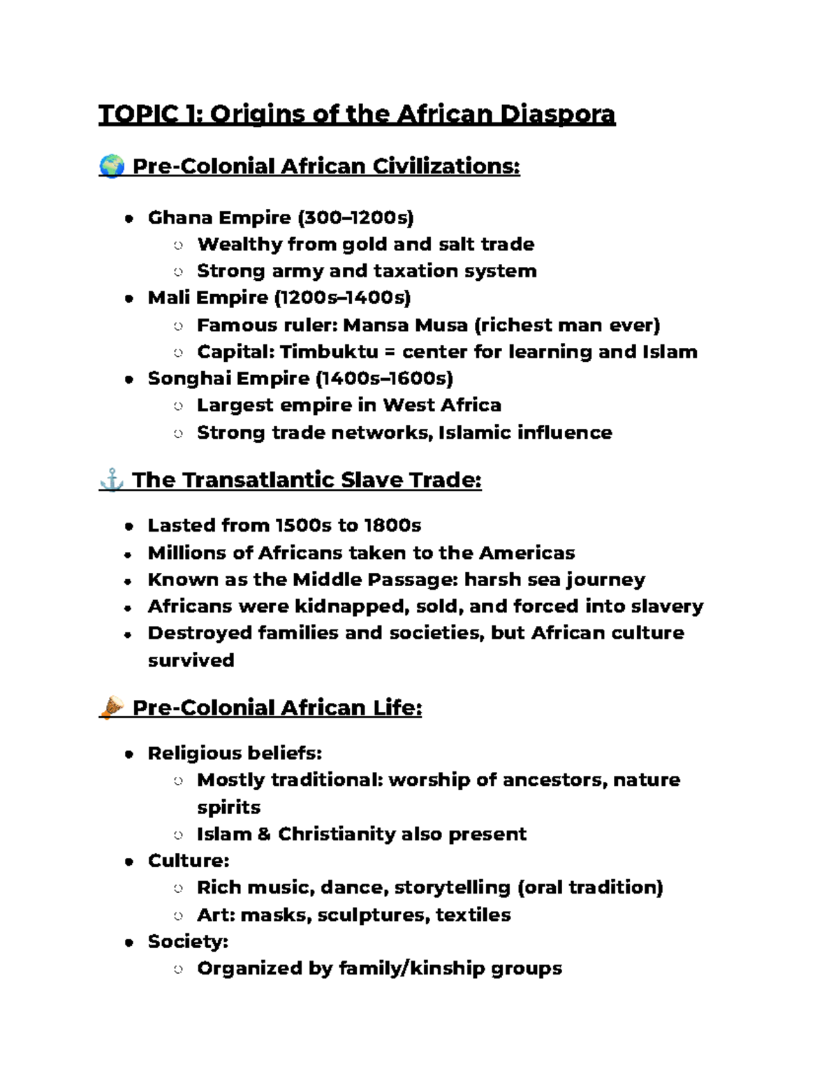 AP African American Studies Exam: Origins, Slavery & Resistance Topics ...