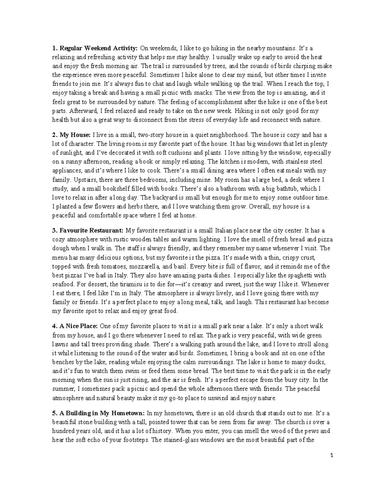 Letter Writing Ideas for English Course (ENG-101) - Studocu