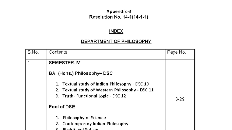 BA (Hons.) Philosophy Sem 5 Syllabus: Core & Elective Courses - Studocu