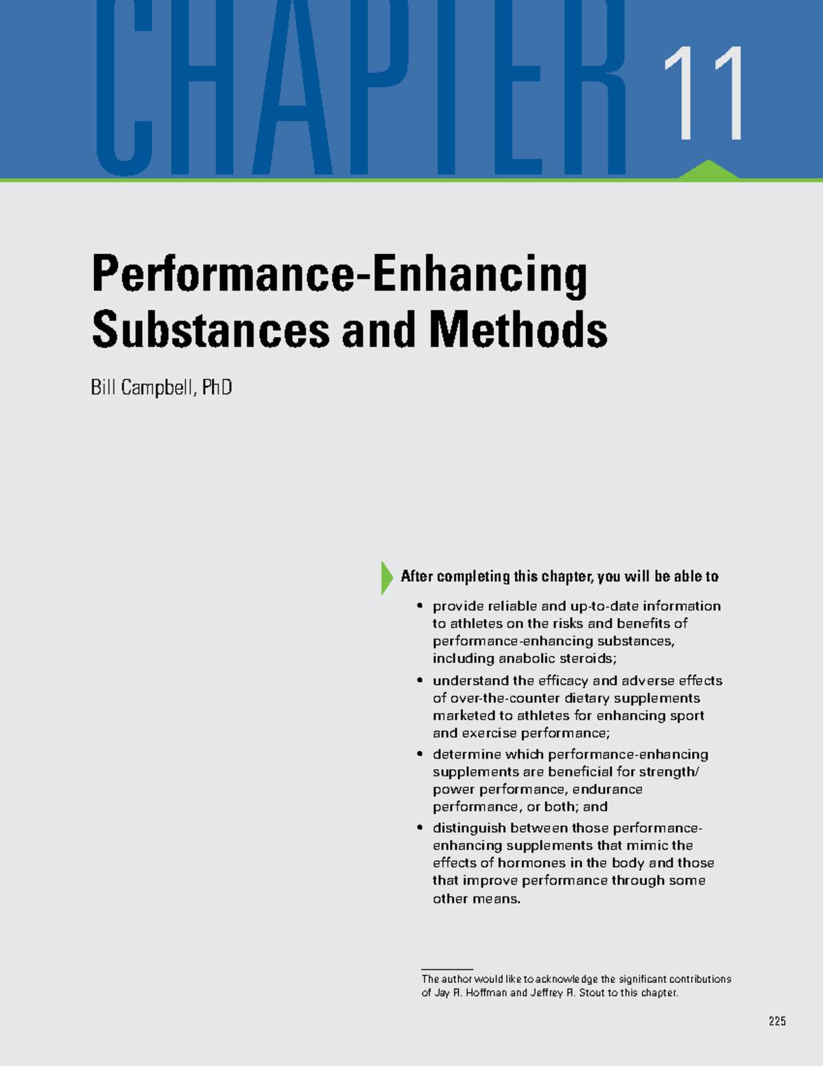 CHAPTER 11: Performance-Enhancing Substances and Methods (ESSC 101 ...