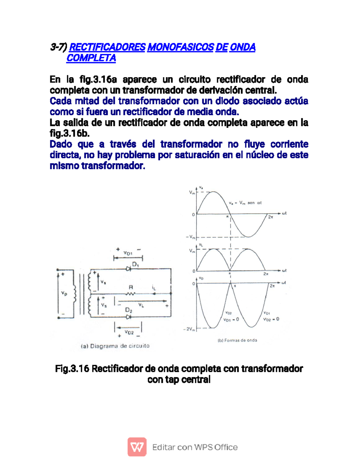 Clase 2-II - Electrónica de potencia - 3 - 7 ) RECTIFICADORES MONOFASICOS DE ONDA COMPLETA En la ...