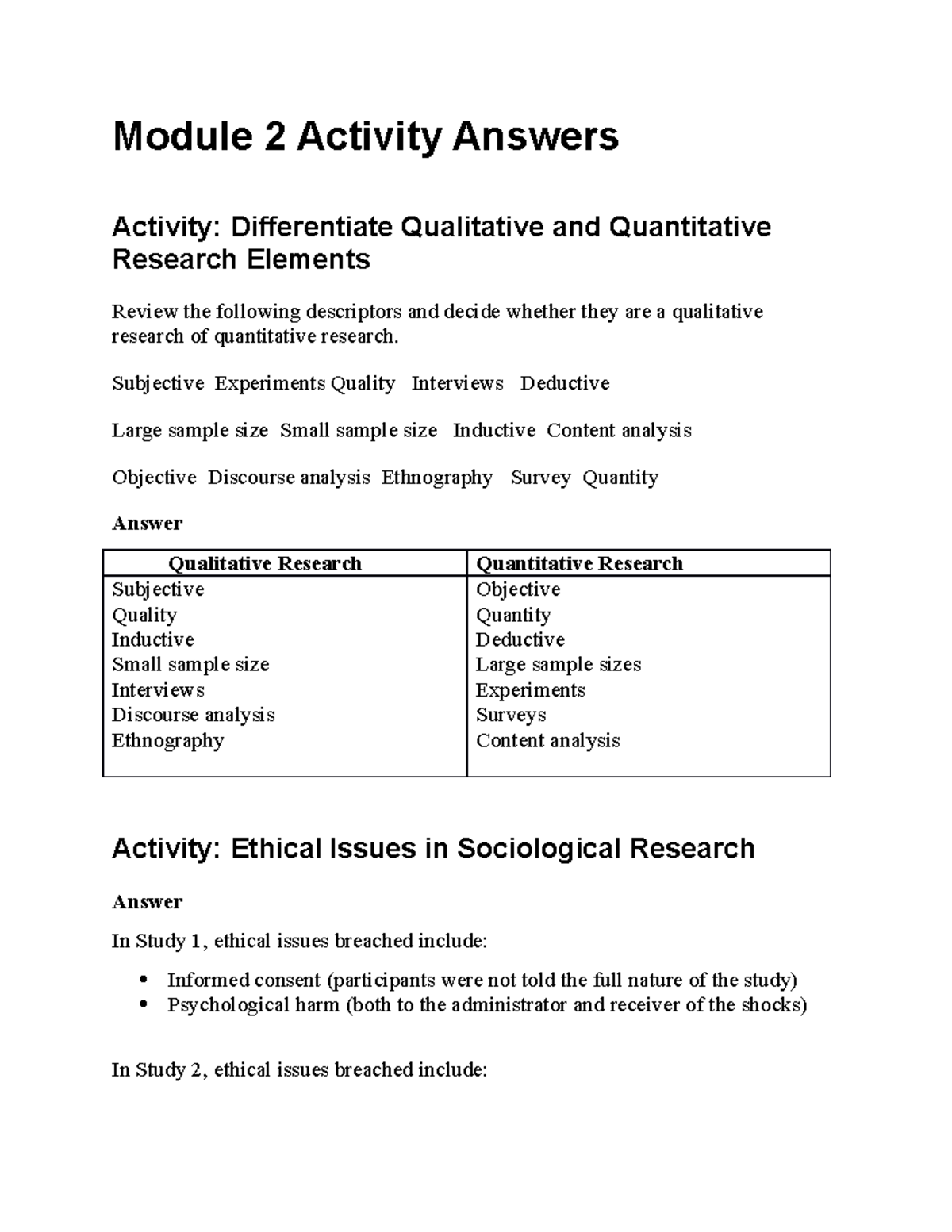 Module 2Activity intelligence notes and practice - Module 2 Activity ...
