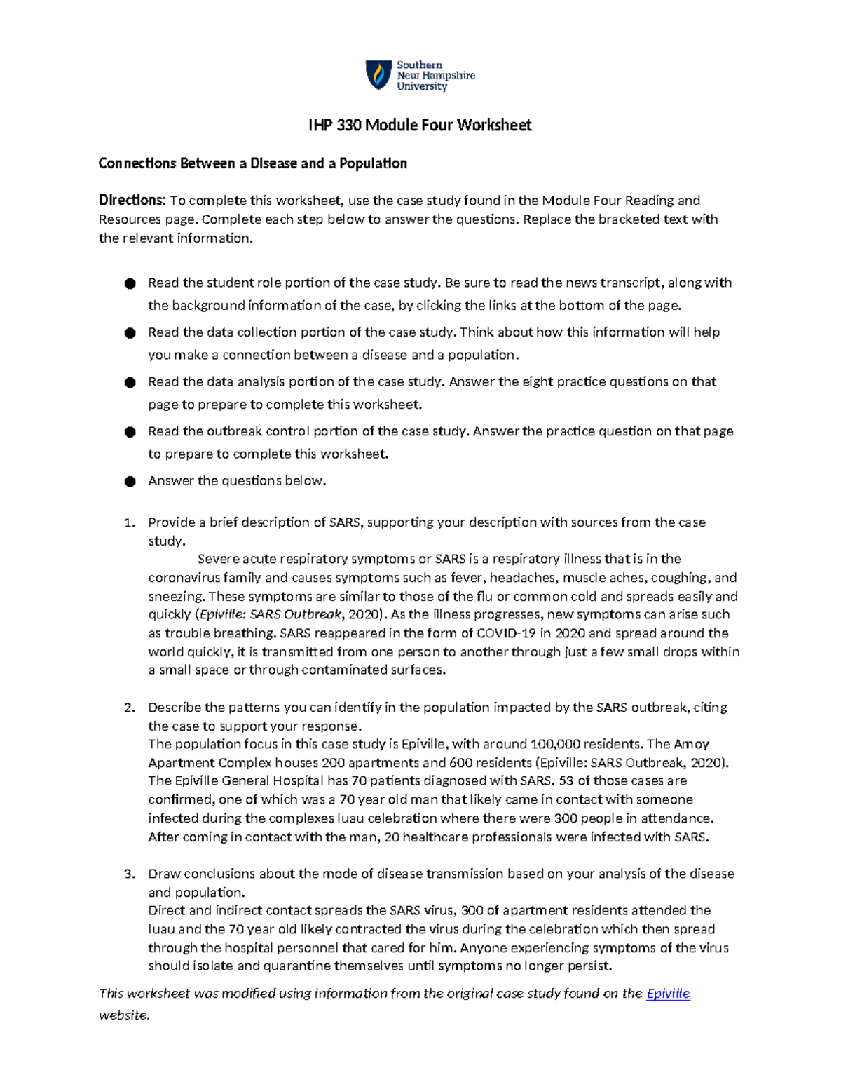 IHP 330 Module Four Worksheet Deanna Kennedy - IHP 330 Module Four ...