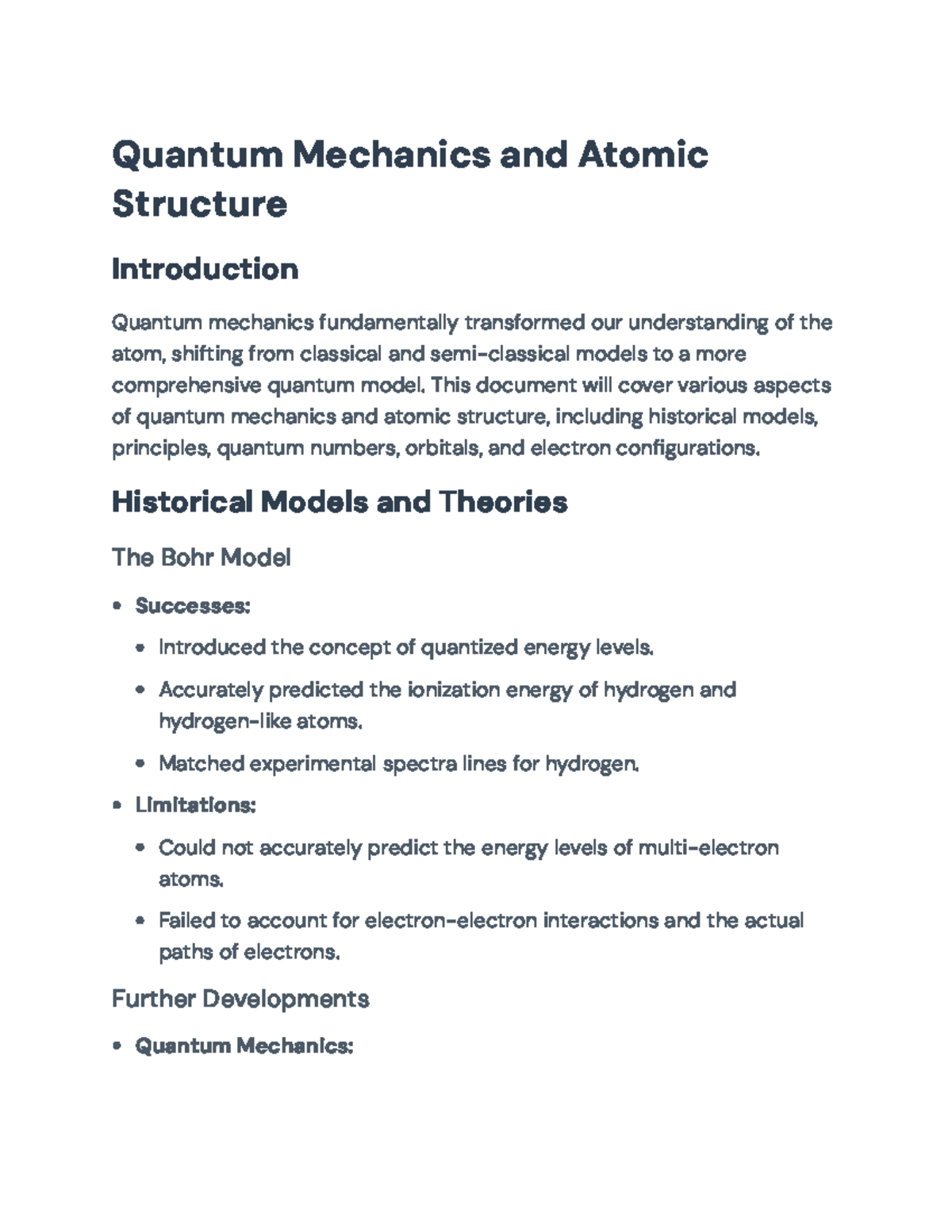 Quantum Mechanics and Atomic Structure: A Comprehensive Overview ...