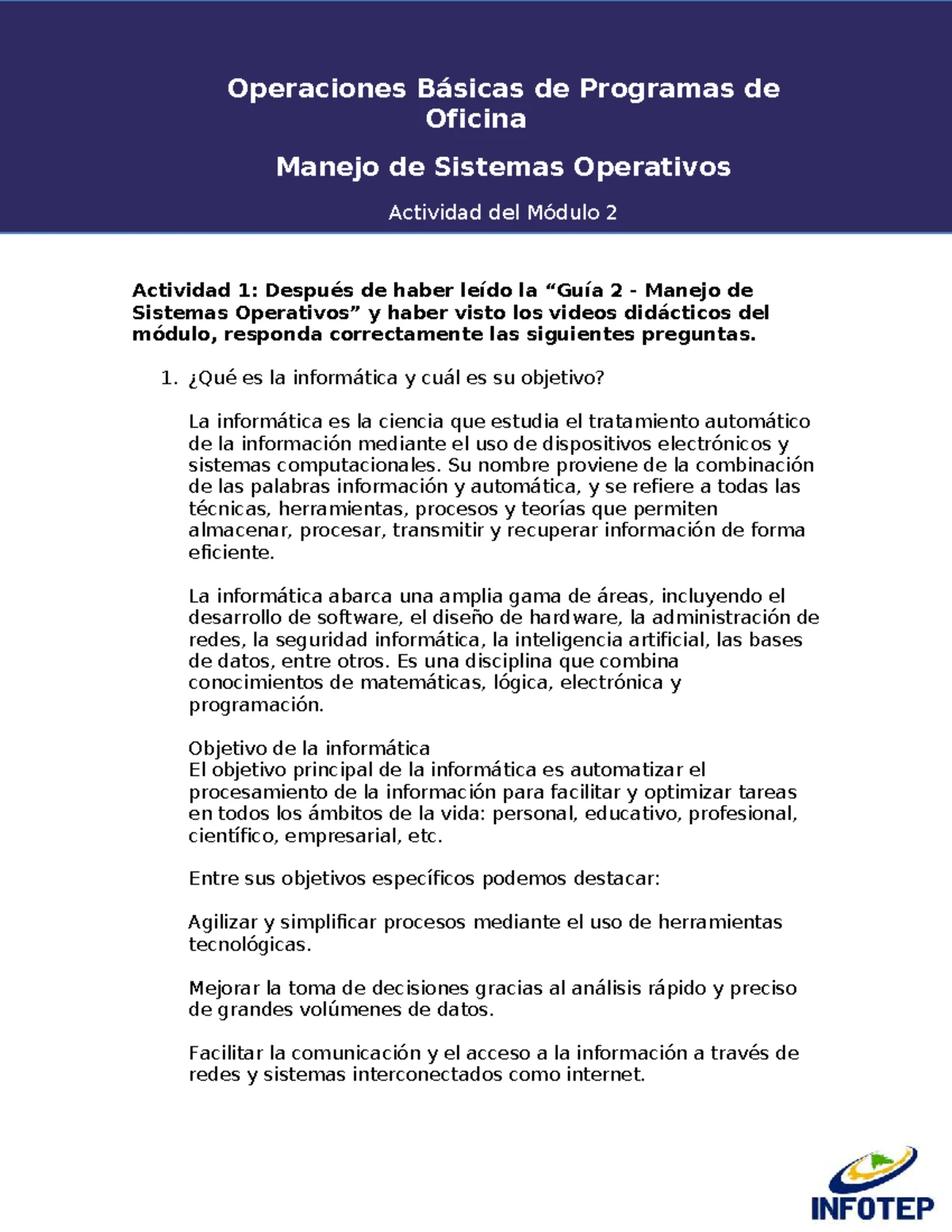 Actividad de Módulo 2: Operaciones Básicas de Internet y Correo ...