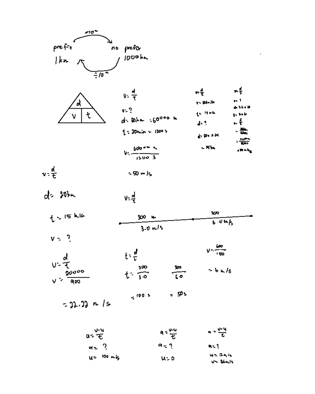 General Physics Notes: Prefixes and Velocity Calculations - Studocu