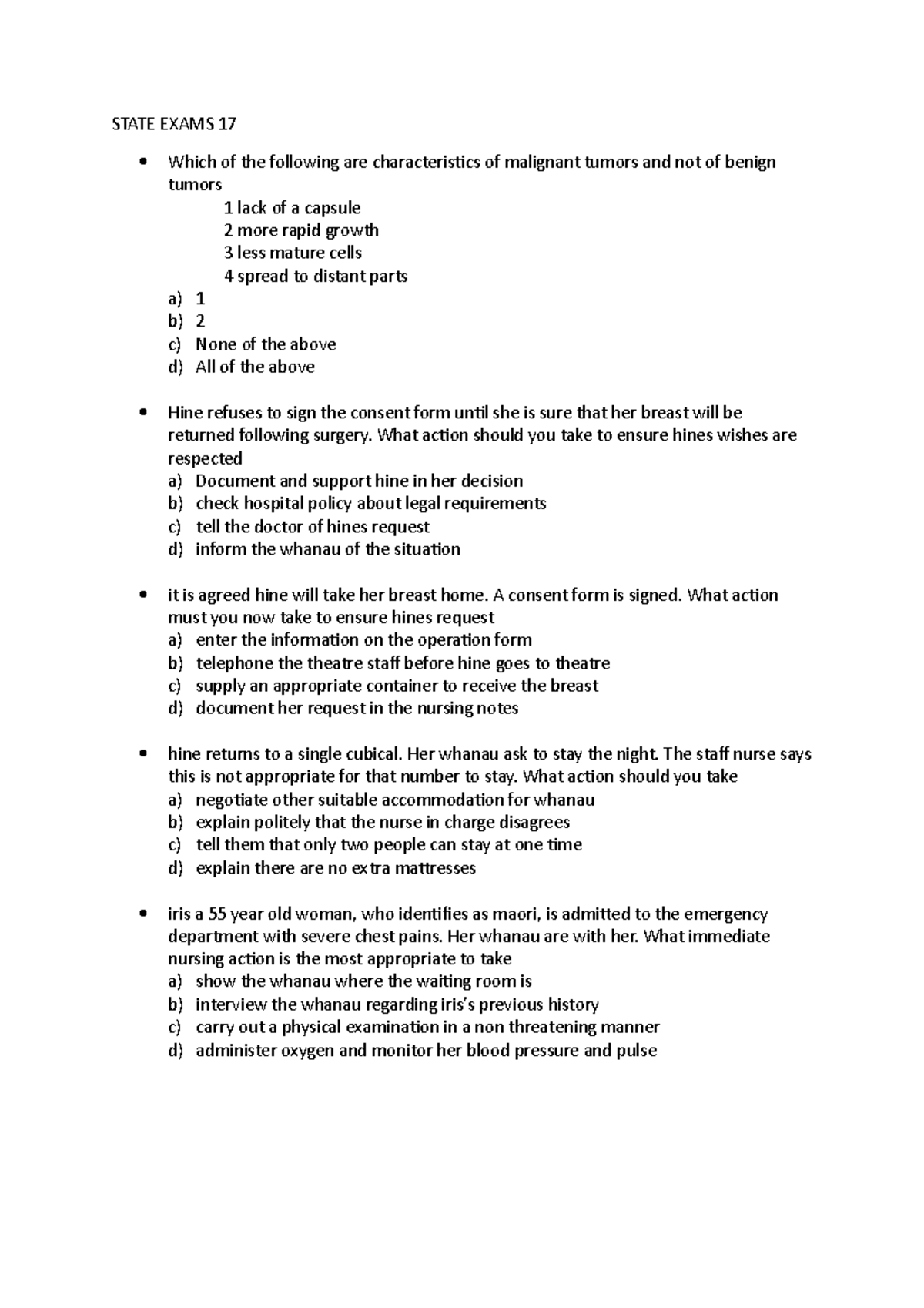 State Exams 17 revison previous - STATE EXAMS 17 Which of the following ...