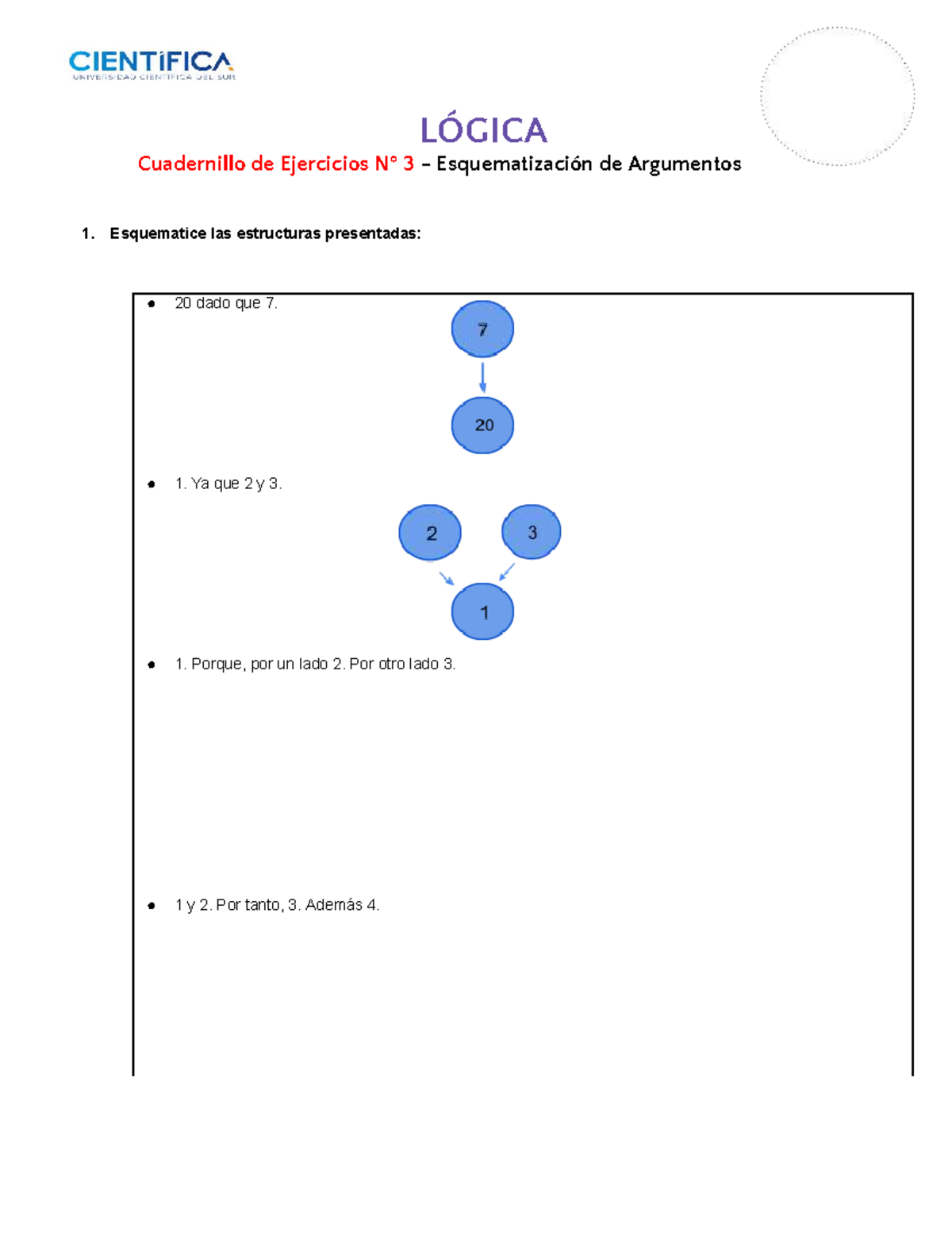 LÓGICA Cuadernillo de Ejercicios 3: Esquematización de Argumentos - Studocu
