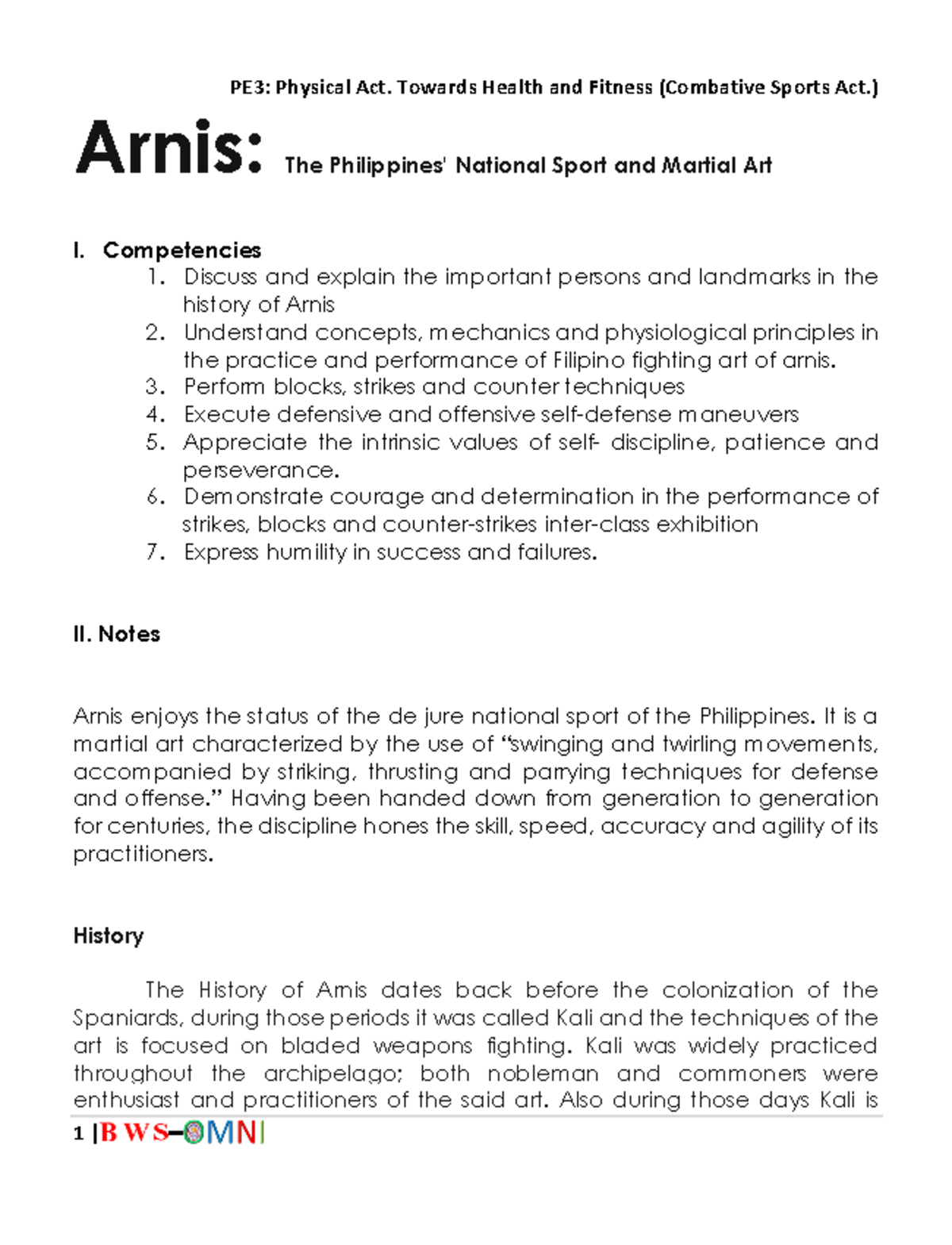 Chapter 2: History of Arnis - The Philippine Martial Art - Studocu
