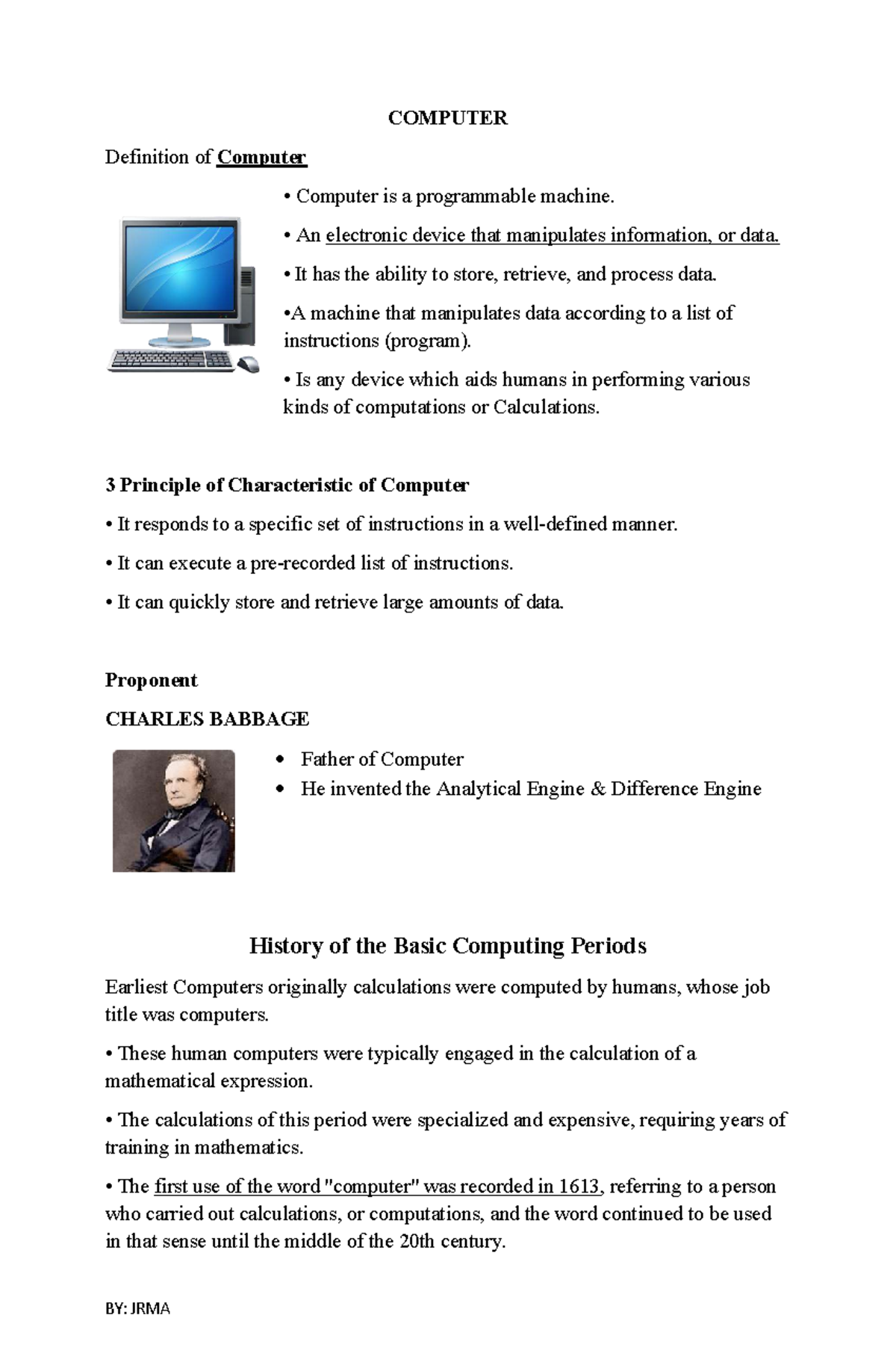 COMPUTER 101: Definition, History, and Principles of Computing - Studocu