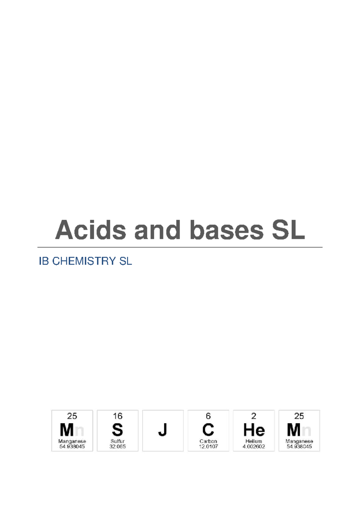 Topic 8 - Acids and Bases SL: Theories, Properties, and pH Scale - Studocu