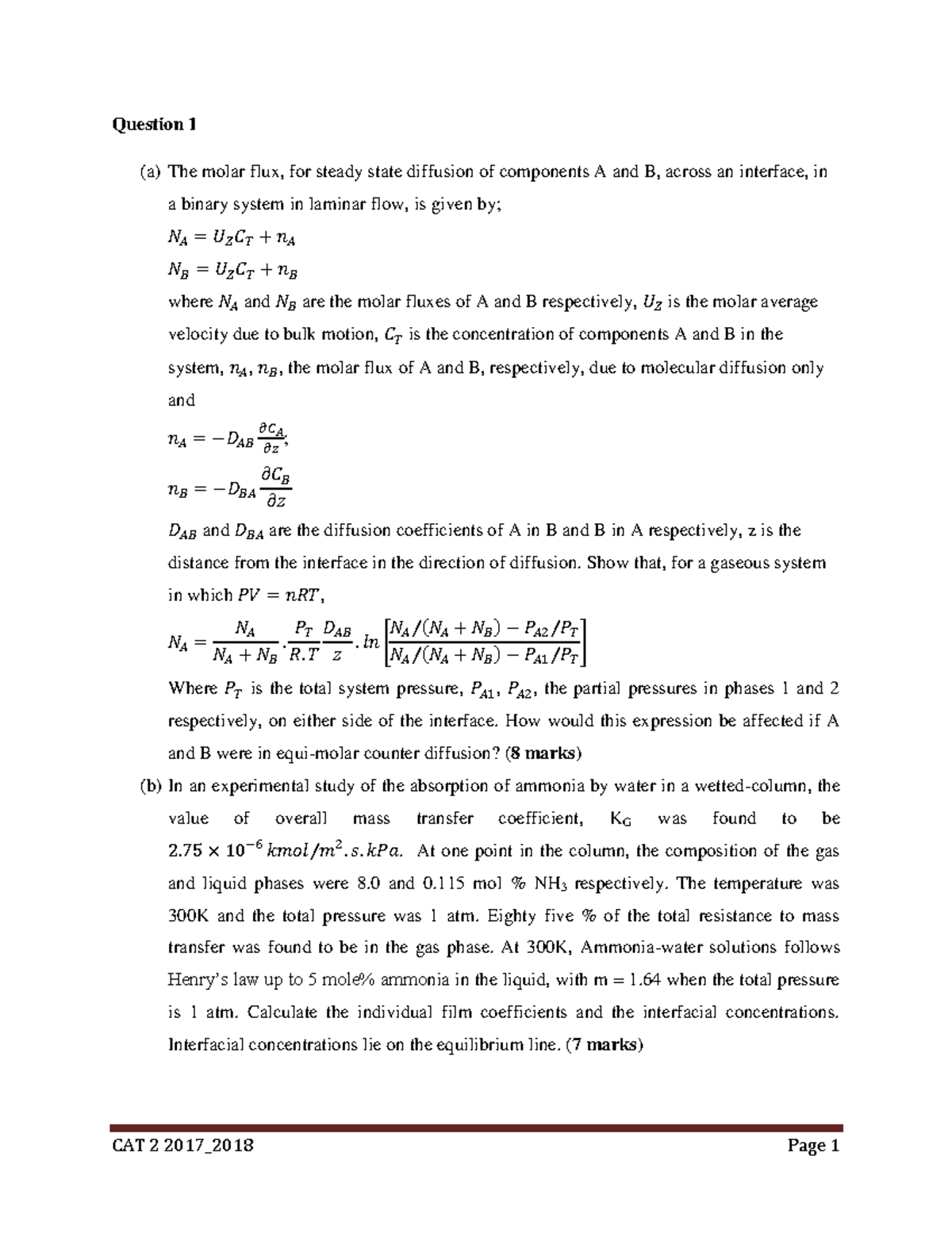 CAT 2 2018 - End of topic assessment of the student level of ...