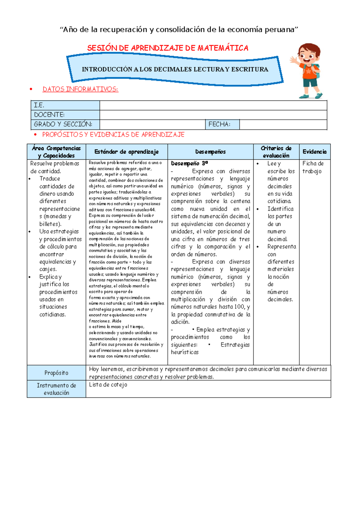 3° SES MATE MART 18: Decimales - Lectura y Escritura - Studocu