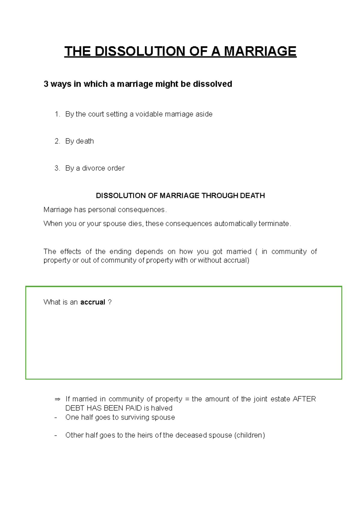 Lesson 2 - Divorce: Understanding Marriage Dissolution Methods - Studocu